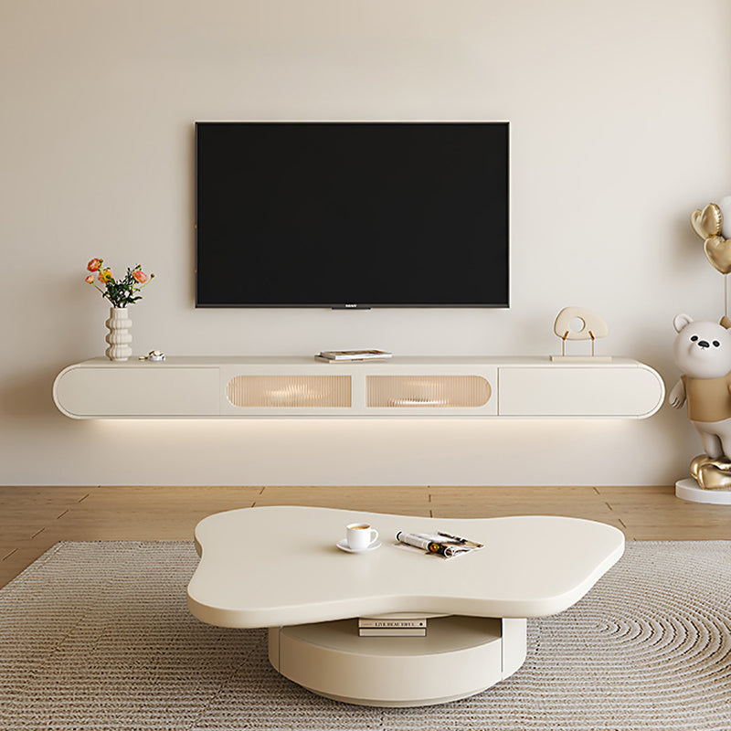 Floating white tv console store